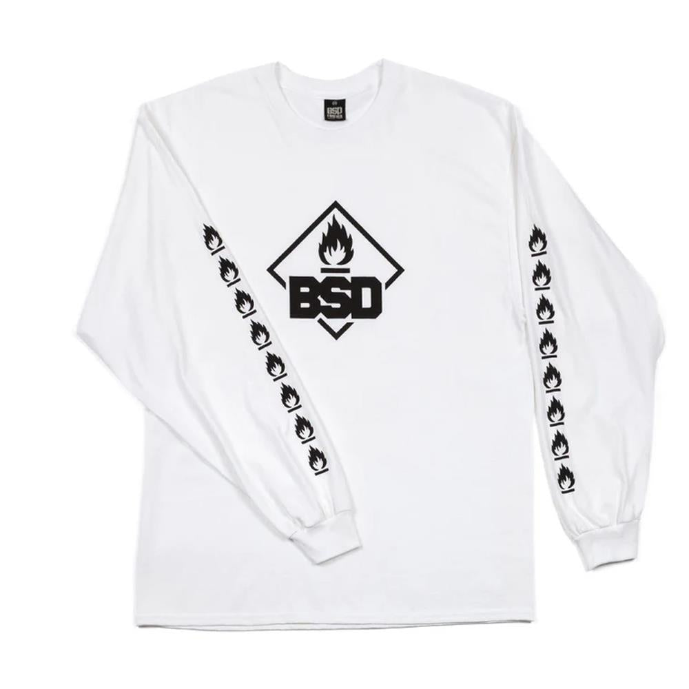 BSD Roastin Long Sleeve T-shirt - White – Source BMX