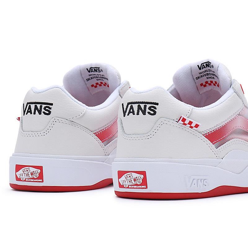 Vans Leather Wayvee - True White/Red | Source BMX